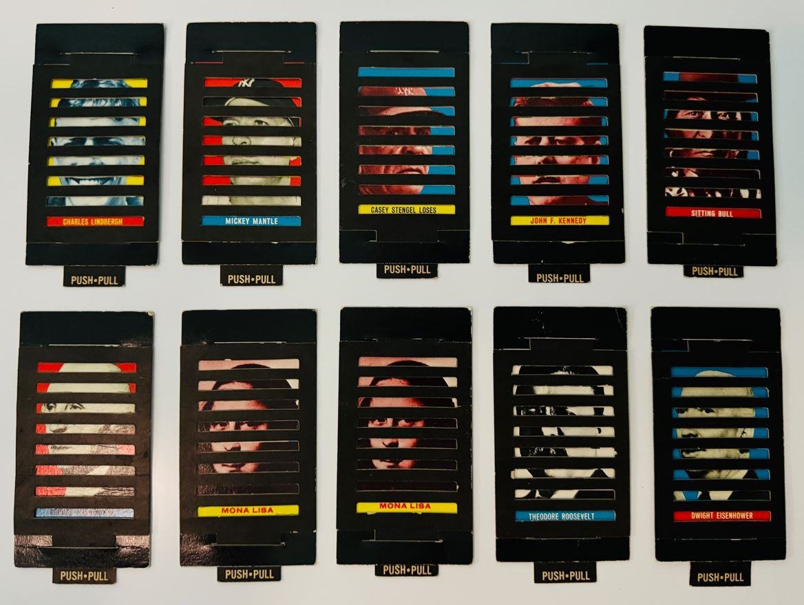 1965 Topps Push-Pull Cards With Mickey Mantle in Old Suitcase